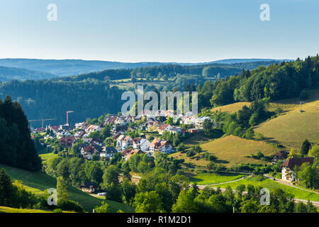 Germany, Idyllic black forest village elzach houses and streets in ...