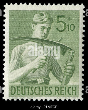 German postage stamp: RAD employee in ceremonial uniform, 8th ...