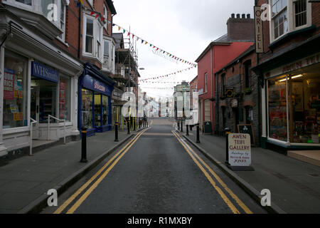 Main shopping street Cardigan town (Aberteifi) Ceredigion Wales UK ...