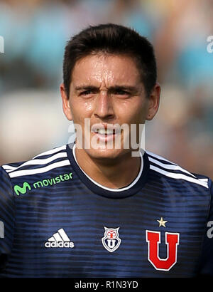 Matías Rodríguez of Universidad de Chile and Moisés of Internacional ...