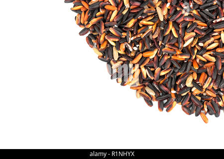 Scattered raw wild rice on white background, top view Stock Photo - Alamy