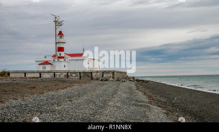 Punta Delgada lighthouse on Magellan Strait, Patagonia, Chile Stock ...