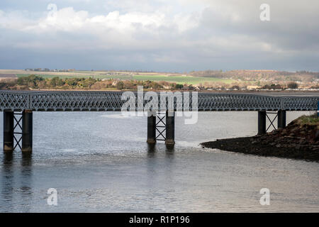 Montrose railway bridge , Montrose, Angus, Scotland, UK viewed from ...