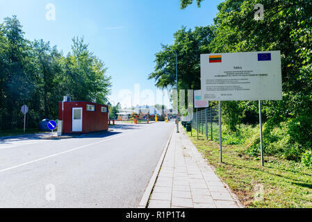 Border between Lithuania and Kaliningrad. Curonian Spit. Nida, Neringa ...