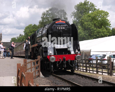 BR standard class 9f Steam Locomotive seen on the West Somerset Railway ...