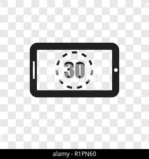 30 seconds on stopwatch icon in flat style. Clock face timer vector ...