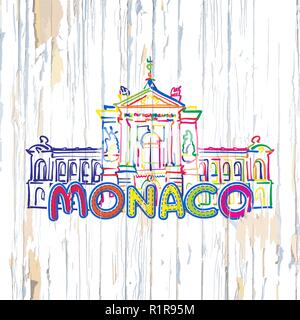 Monaco silhouette skyline, vector city, monacan linear architecture ...