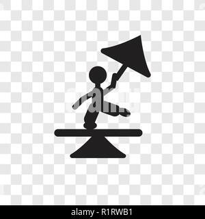 Tightrope Walker vector icon isolated on transparent background ...