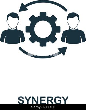 Creative synergy black icon, vector sign on isolated background ...