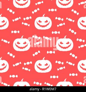 Halloween 2019 vector seamless pattern with pumpkin and candy. Design ...
