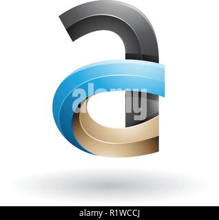 Illustration of Bold Curvy Blue Letter A with a Glossy Red Arrow ...