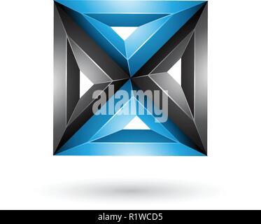 Illustration of Curved Blue and Black Triangle with an Arrow isolated ...