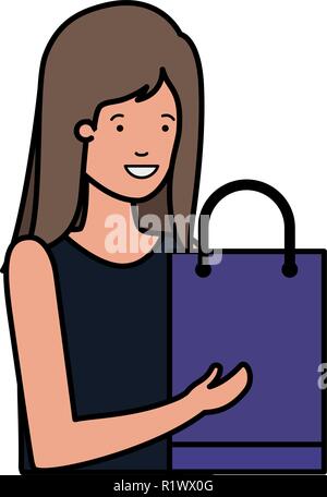young woman of shopping avatar character Stock Vector Image & Art - Alamy