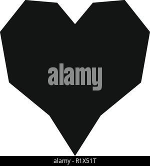 Angular heart icon. Simple illustration of angular heart vector icon ...