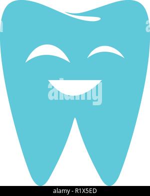 Sparkling tooth vector icon. Flat illustration. Filled line style. Blue ...