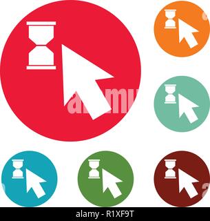 Cursor wait web icons circle set vector isolated on white background ...