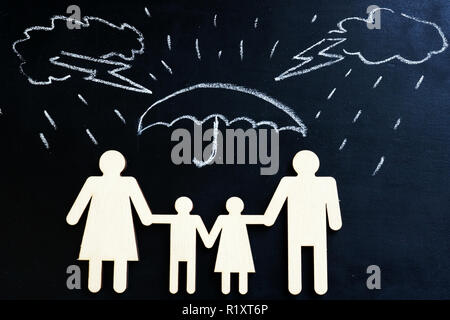 Life insurance concept with family under the umbrella Stock Photo - Alamy