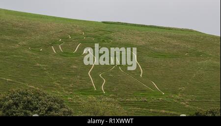 Cerne Abbas hill giant chalk figure Stock Photo - Alamy