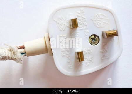 UK three pin plug wiring diagram with 13amp fuses Stock Photo - Alamy