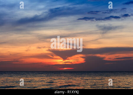 beauteous red sunset over ocean Stock Photo - Alamy