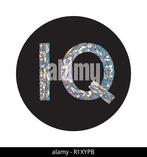 IQ hand drawn abbreviation vector illustration. Intelligence quotient ...