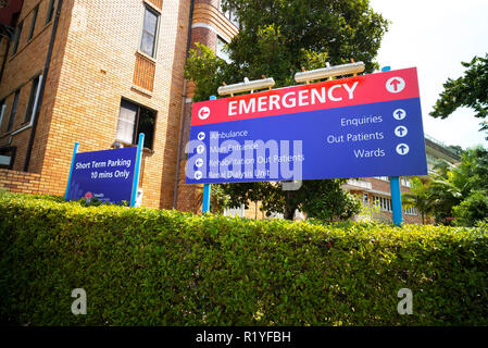 signs at the entrance to murwillumbah district hospital, in northern ...