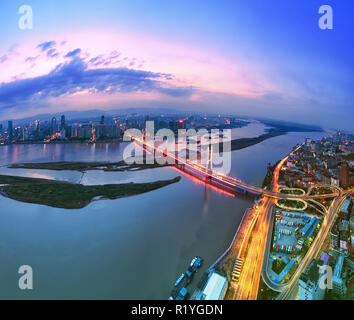 High-altitude city night scene Stock Photo - Alamy