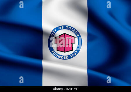 Toledo modern and realistic closeup flag illustration. Perfect for ...