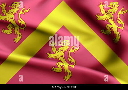 Anglesey waving and closeup flag illustration. Perfect for background ...