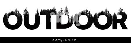 Nature word made from outdoor wilderness treetop lettering Stock Photo ...