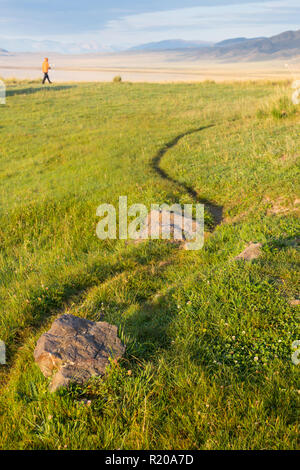 panoramic view of nice green hill on blue sky background Stock Photo ...