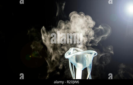 Steam mist from Nebulizer or nebuliser electrical machine drug delivery ...