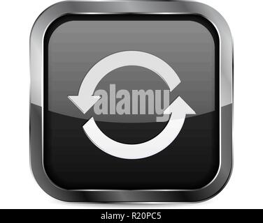 Refresh button. 3d black square icon Stock Vector Image & Art - Alamy