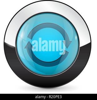 Refresh Icon - 3d Blue Button Stock Vector Image & Art - Alamy