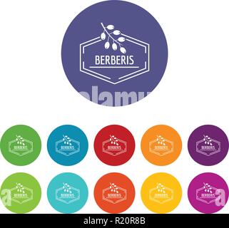 Berberis icons set 9 vector Stock Vector Image & Art - Alamy