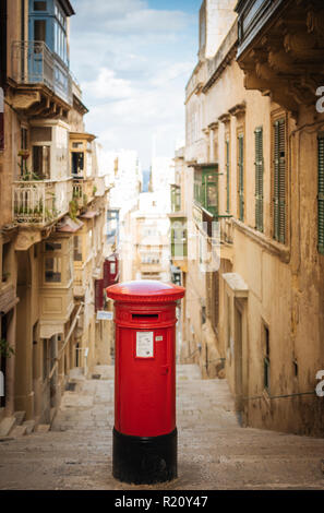 RED POST BOX,VALLETTA,MALTA Stock Photo - Alamy