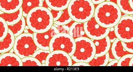 Seamless Pomelo Vector Pattern Minimalistic Food Background Vitamins Repeatable Texture Stock