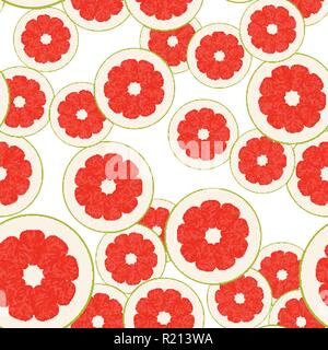 Seamless Pomelo Vector Pattern Minimalistic Food Background Vitamins Repeatable Texture Stock