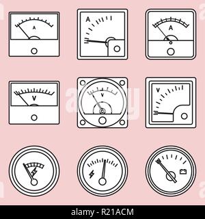 Ammeter. Outline icon Stock Vector Image & Art - Alamy