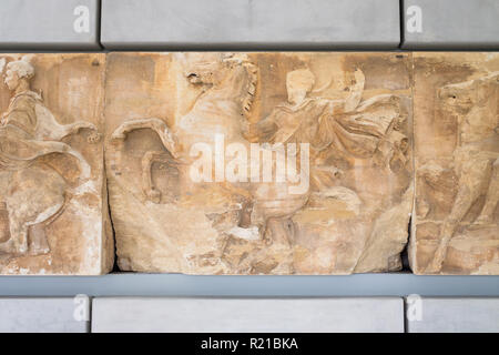 The frieze of the Parthenon, depicting the panathenaic procession, as ...