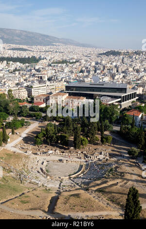 Theater of Dionysus and Acropolis Museum Athens Stock Photo - Alamy