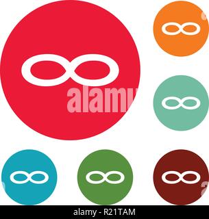 Set of Infinity geometric icon, mathematical tattoo symbol, endless ...