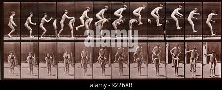 Jumping over Boy's Back (Leap-frog); part of the Animal Locomotion ...