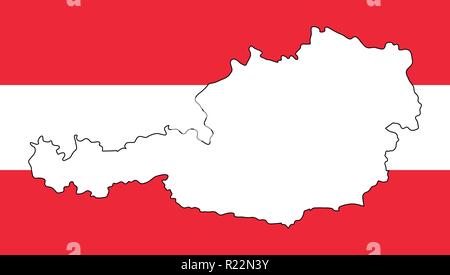 Cartoon map of Austria. Travel illustration with austrian landmarks ...