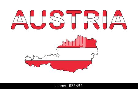 Cartoon map of Austria. Travel illustration with austrian landmarks ...