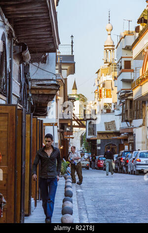 Damascus, Syria : Passersby at the Via Recta Straight Street or the ...