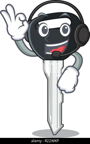 Listening music silver unlock key for security private Stock Vector ...