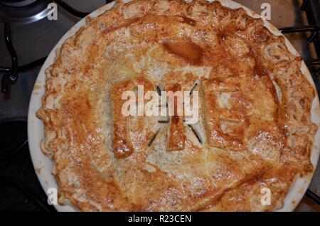 a pie with lettering spelling the word PIE on the top of it Stock Photo ...