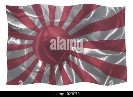 rising sun flag waving in wind on blue sky Stock Photo - Alamy