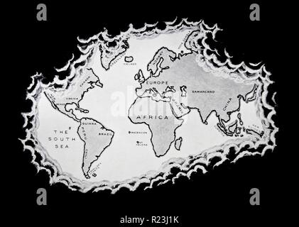 Sir Francis Drake World Map - 1581 Stock Photo - Alamy